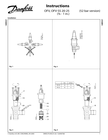 Danfoss OFV 25 , -SS 20- (52 bar version) Installation Guide | Manualzz