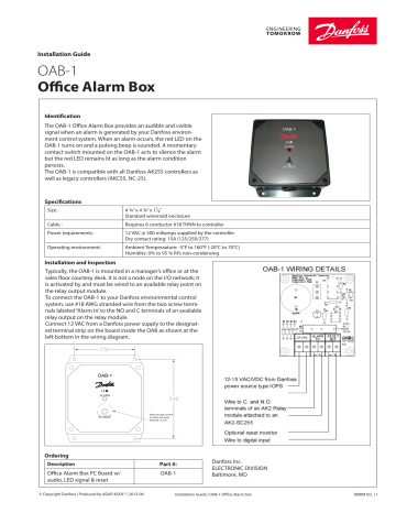 Danfoss AK-CM 101C OAB-1 Office Alarm Box Installation Guide | Manualzz
