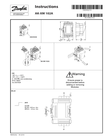 Danfoss AK-XM 101A 102A Installation Guide | Manualzz