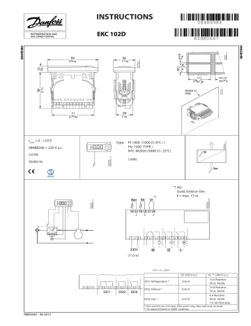 Danfoss EKC 102B2 102D Guide d'installation | Manualzz