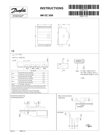 Danfoss AK-CC 350 Guide d'installation | Manualzz