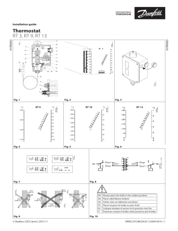Danfoss RT13 Thermostat, types RT 3, RT 9, RT 13 Installation Guide ...