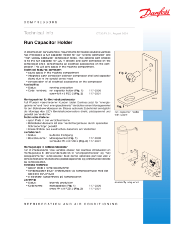 Danfoss Run Capacitor Holder Installation Guide | Manualzz