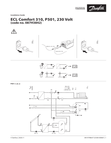 Danfoss P501 ECL Comfort 310 installation Guide | Manualzz