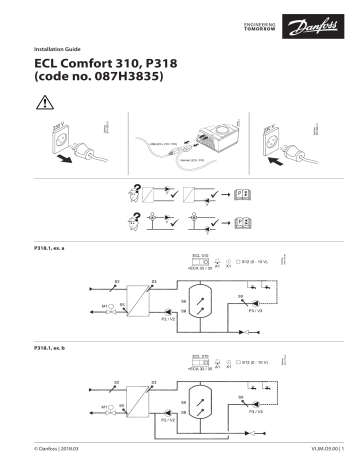 Danfoss P318 ECL Comfort 310 Installation Guide | Manualzz