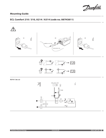 Danfoss A214 ECL Comfort 210/310, /A314 Installation Guide | Manualzz