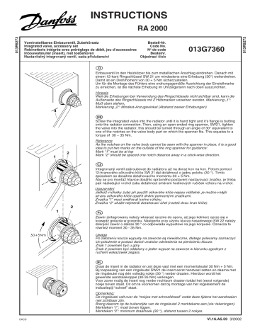 Danfoss Integrated valves type RTD-N RA-N Valve 013G7360 Installation ...