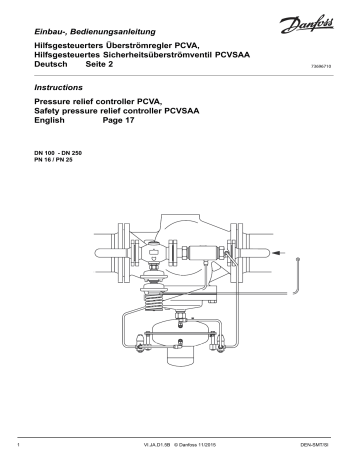 Danfoss PCV-VFG 21 PCVA - PCVSAA Operating Guide | Manualzz