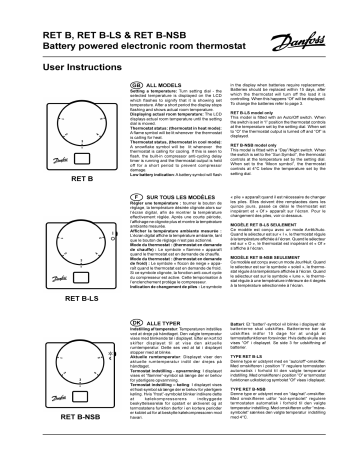 Danfoss RET-B Battery Powered Room Thermostat User Guide | Manualzz