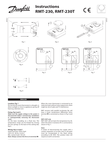 Danfoss RMT230 , RMT230T Guide d'installation | Manualzz