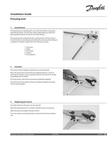 Danfoss Tools for Pipes Pressing tool Installation Guide | Manualzz