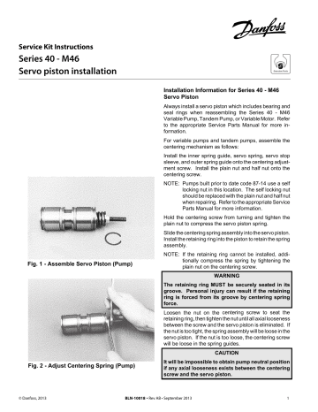 Danfoss M46 Variable Motors Series 40 Servo Piston Replacement Installation Guide | Manualzz