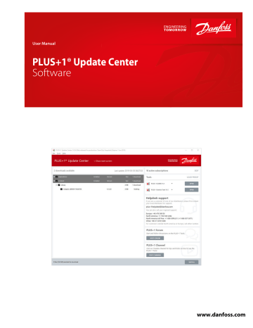 Danfoss License Tools PLUS+1 Update Center Operating Guide | Manualzz