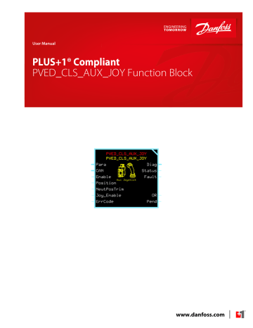 Danfoss PLUS+1® Sensors PVED CLS AUX JOY Function Block User manual ...