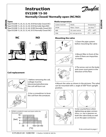 Danfoss EV220B 15 - 50 Installationsanleitung | Manualzz