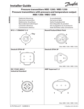 Danfoss MBS 1300 1200, 1250, 1350 Pressure Transmitters and MEP ...