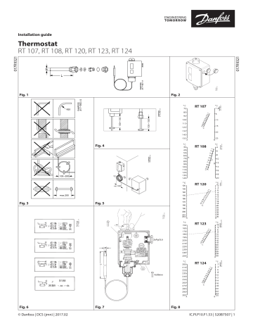 Danfoss RT108 Thermostat, types RT 107, RT 108, RT 120, RT 123, RT 124 ...