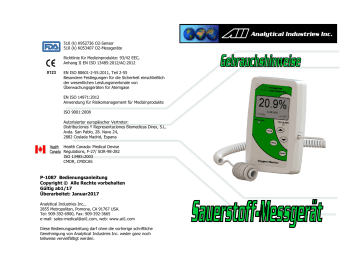 Analytical Industries Inc. AII-2000 M Gebrauchshinweise | Manualzz