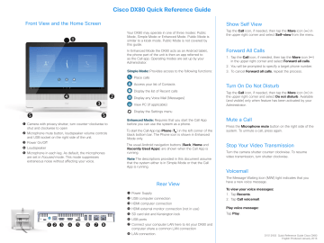 Cisco DX80 Quick Reference Guide | Manualzz