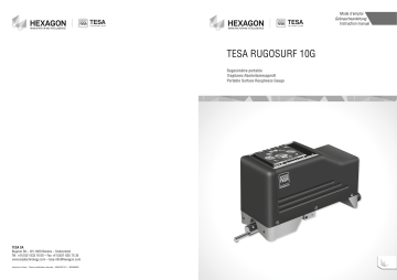 Hexagon TESA RUGOSURF 10G Instruction manual | Manualzz
