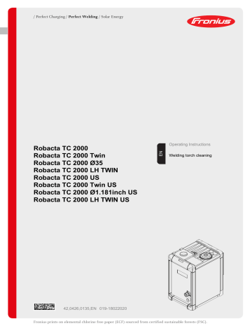 Fronius Robacta TC 2000 Operating Instructions Manual | Manualzz