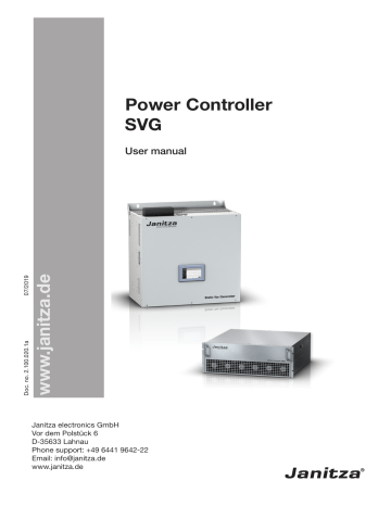 janitza SVG 100, SVG 50, SVG Series User Manual | Manualzz
