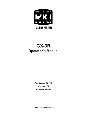 RKI Instruments GX-3R Operator's Manual | Manualzz