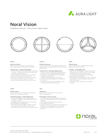 AURA LIGHT Noral Vision H400 Installation | Manualzz