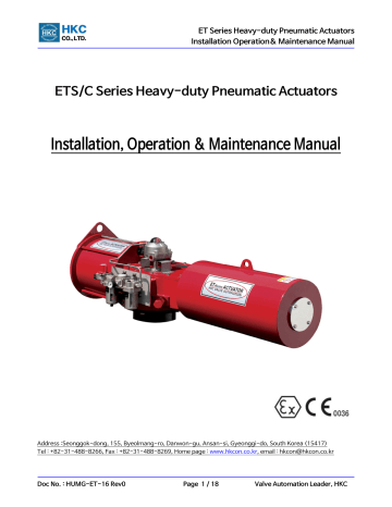HKC ETS/C160 Installation, Operation & Maintenance Manual | Manualzz