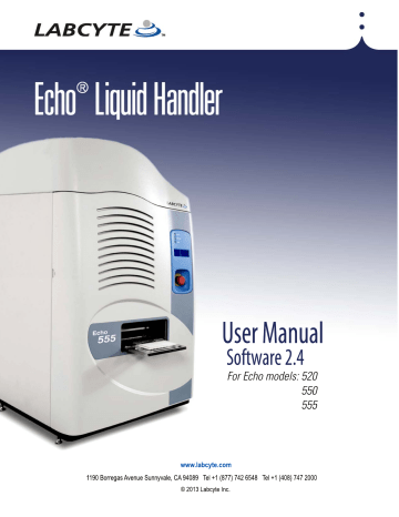 Labcyte Echo 550, Echo 555 User Manual | Manualzz
