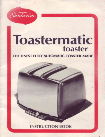 Sunbeam Toastermatic Instruction Book | Manualzz