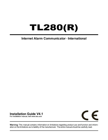 DSC TL280, TL280R Installation Manual | Manualzz