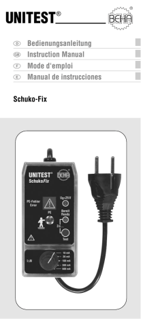 Beha UNITEST Schuko-Fix Instruction manual | Manualzz