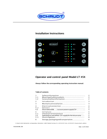 Schaudt LT 45 Series Installation Instructions Manual | Manualzz