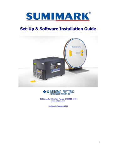 Sumitomo SumiMark IV Set-Up & Software Installation Manual | Manualzz