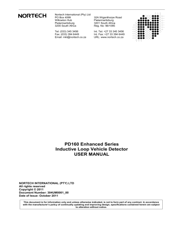 Nortech PD160 Enhanced Series User Manual | Manualzz