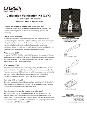 Exergen Calibration Verification Kit Manual | Manualzz