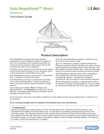 Liko RepoSheet Short Instruction Manual | Manualzz