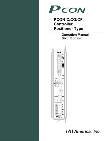 IAI PCON-C, PCON-CG Operation Manual | Manualzz