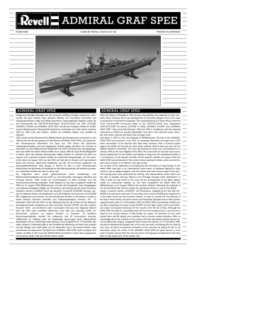 Revell 05028, Admiral Graf Spee De handleiding | Manualzz