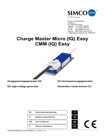 Simco-Ion CMM (IQ) Easy Manual | Manualzz