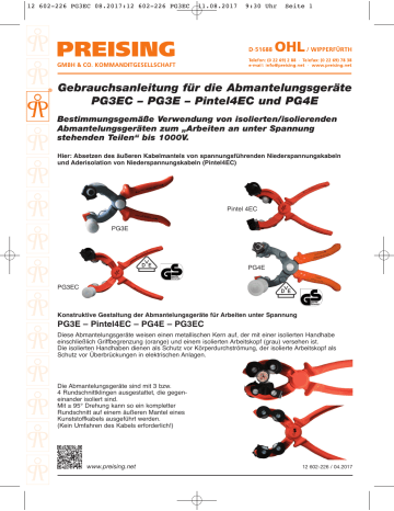 PREISING PG4E Gebrauchsanleitung | Manualzz