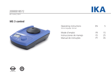 IKA MS 3 digital Operating Instructions Manual | Manualzz