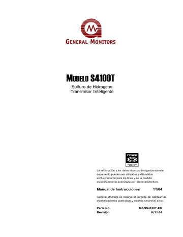 General Monitors S4100T Manual de usuario | Manualzz