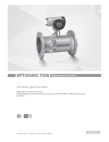 KROHNE OPTISONIC 7300 Supplementary Instructions Manual | Manualzz