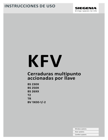 Siegenia KFV TR Instrucciones de operación | Manualzz