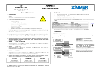 Zimmer POWER STOP 6 Montage- Und Bedienungsanweisung | Manualzz