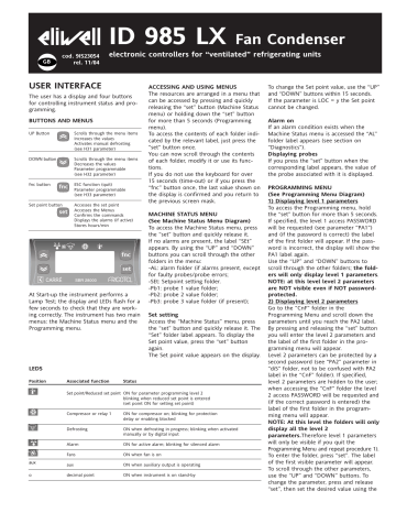 Eliwell ID 985 LX Manual | Manualzz
