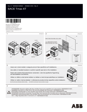 ABB SACE Tmax XT, SACE Tmax XT4 Installationsanleitung | Manualzz