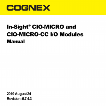 Cognex In-Sight CIO-MICRO, In-Sight CIO-MICRO-CC Handbuch | Manualzz